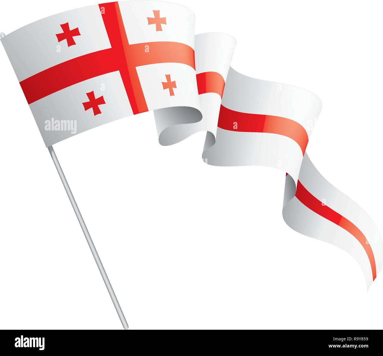 Georgia flag, vector illustration on a white background Stock Vector ...