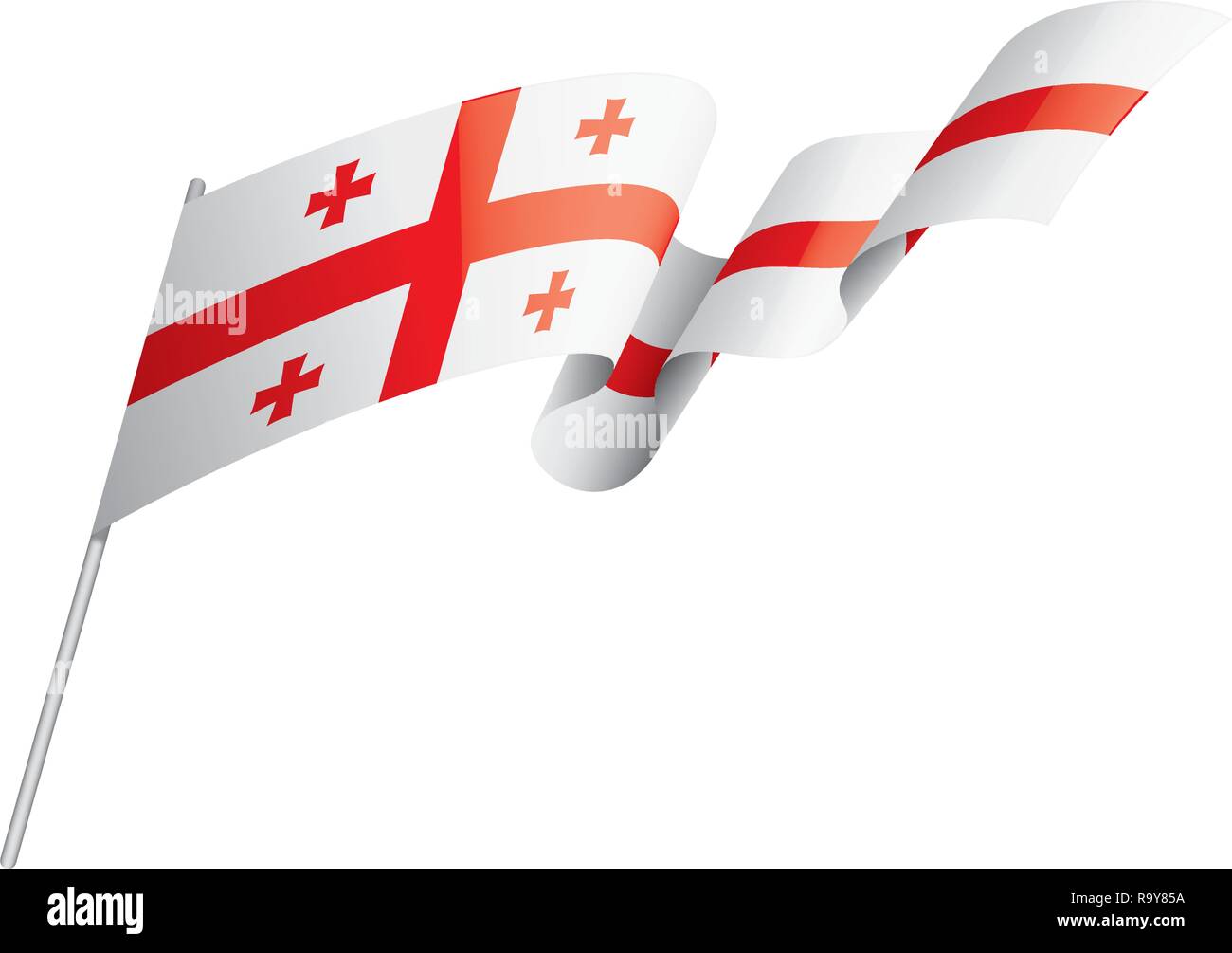 Georgia flag, vector illustration on a white background Stock Vector ...