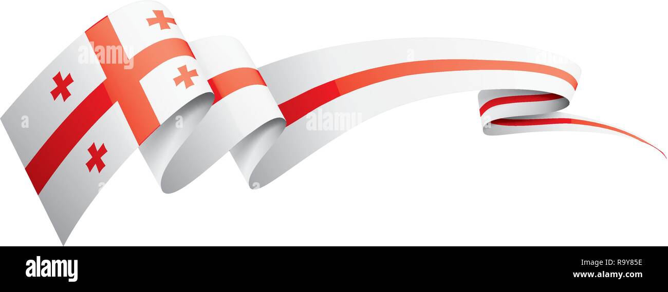 Georgia flag, vector illustration on a white background Stock Vector ...