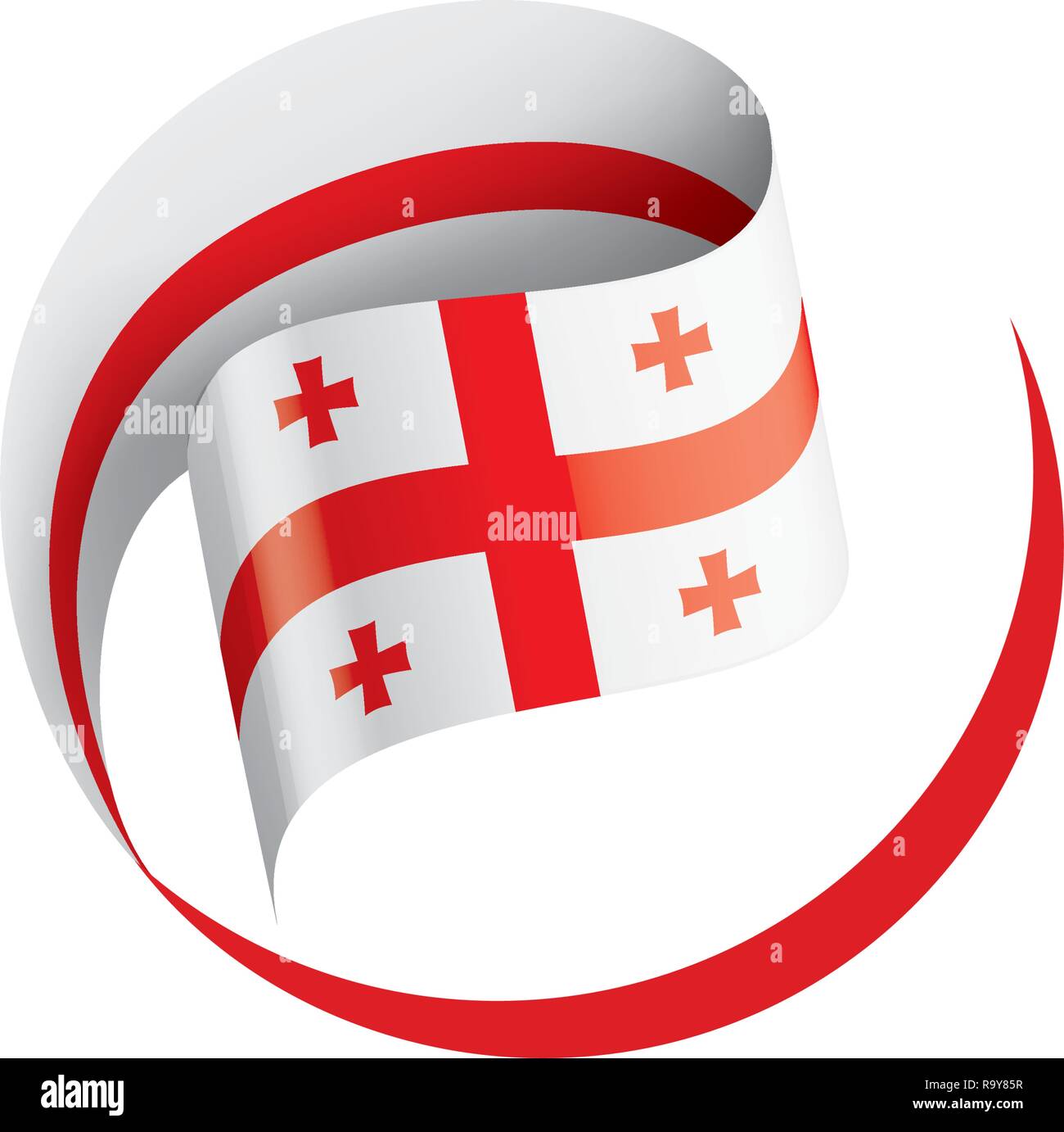 Georgia flag, vector illustration on a white background Stock Vector ...