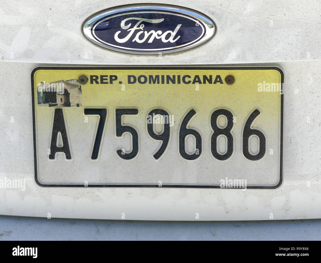DOMINICAN REPUBLIC car number plate. Photo: Tony Gale Stock Photo - Alamy