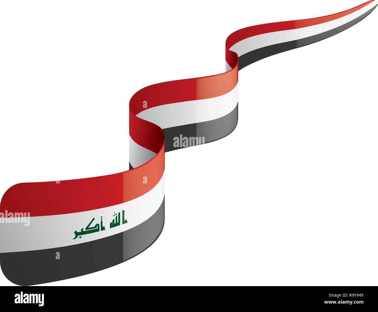 Iraqi flag, vector illustration on a white background Stock Vector ...