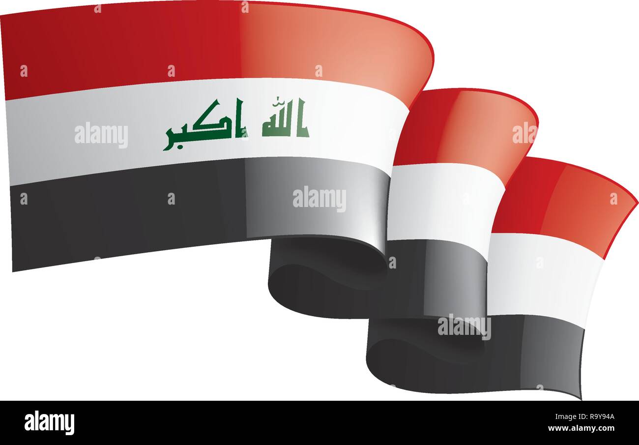 Iraqi flag, vector illustration on a white background Stock Vector ...