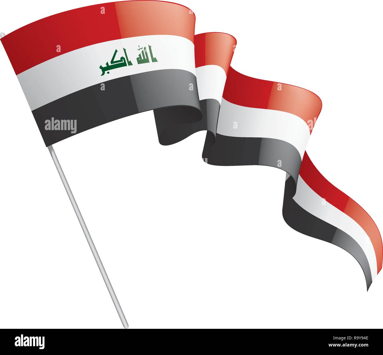 Iraqi flag, vector illustration on a white background Stock Vector ...