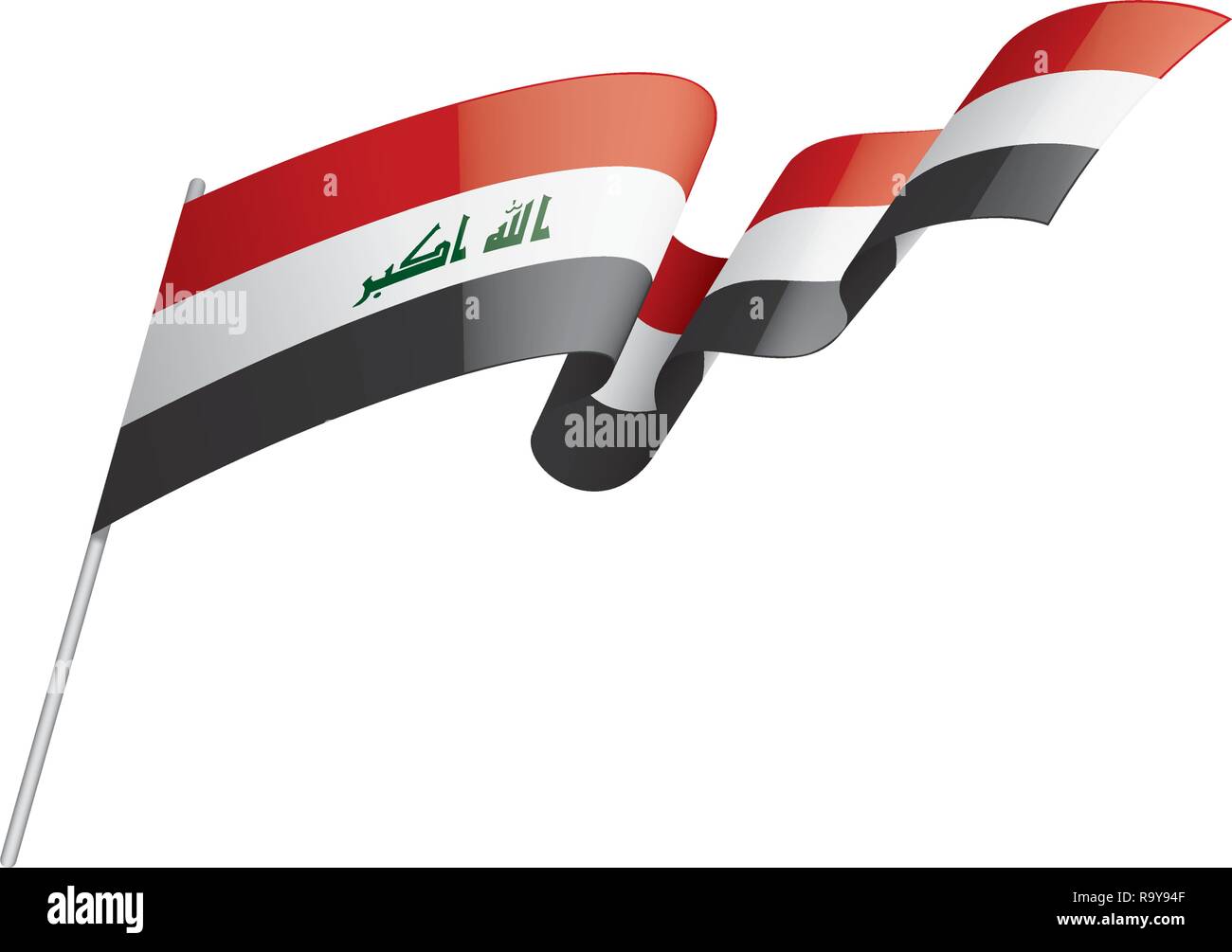 Iraqi flag, vector illustration on a white background Stock Vector ...