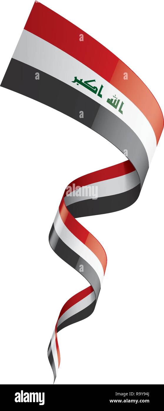 Iraqi flag, vector illustration on a white background Stock Vector ...