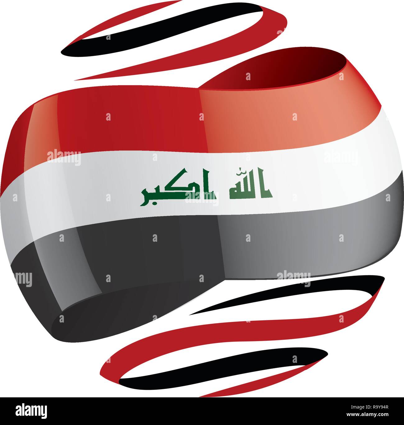 Iraqi flag, vector illustration on a white background Stock Vector ...