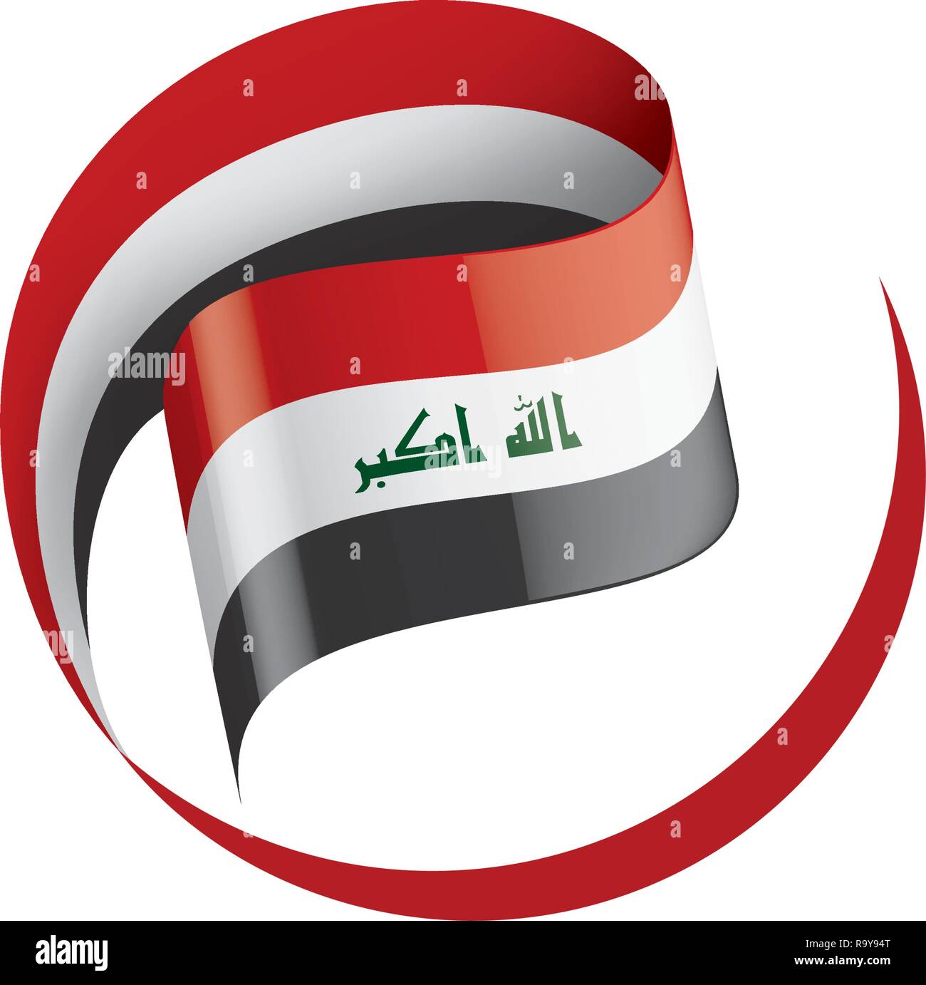 Iraqi flag, vector illustration on a white background Stock Vector ...
