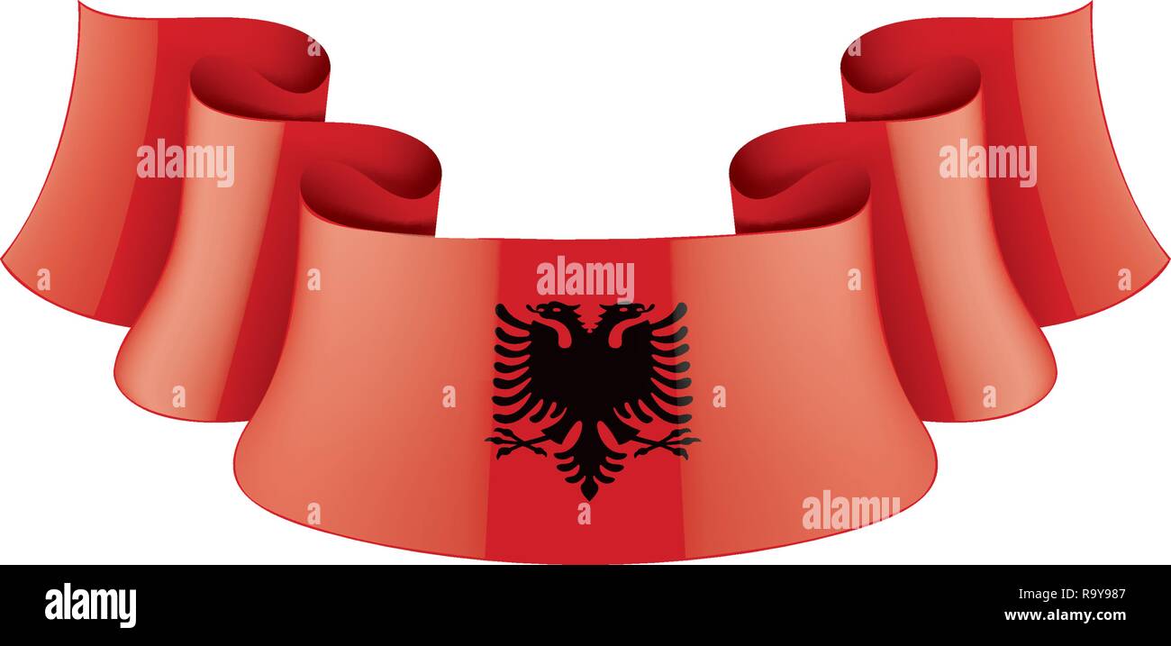 Albania flag, vector illustration on a white background Stock Vector ...