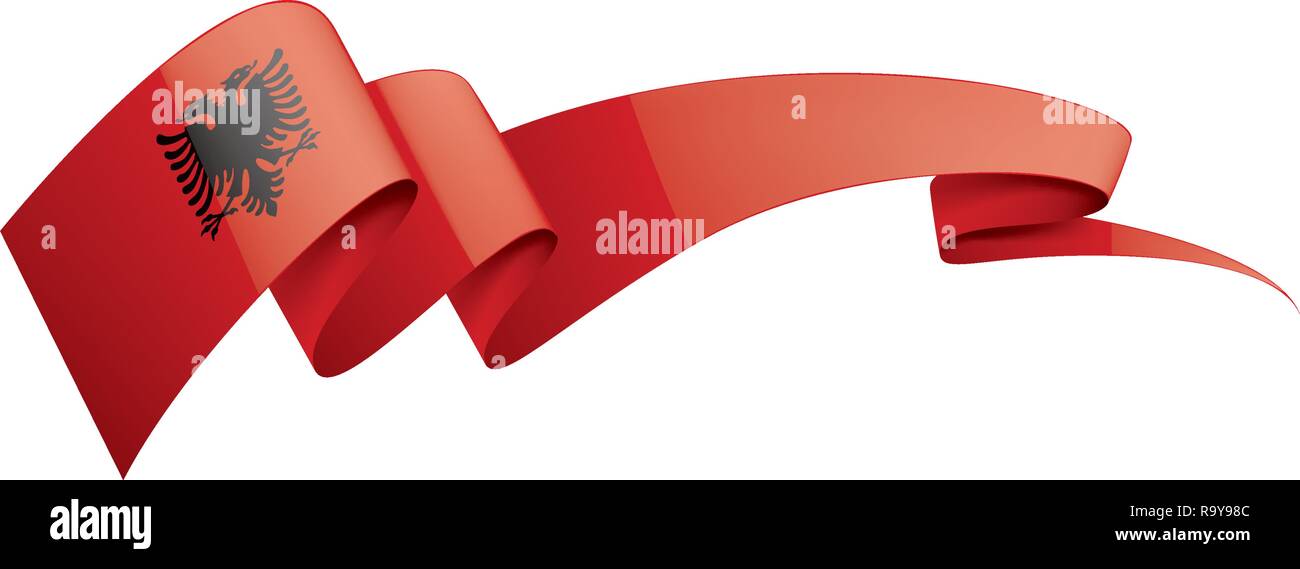 Albania flag, vector illustration on a white background Stock Vector ...