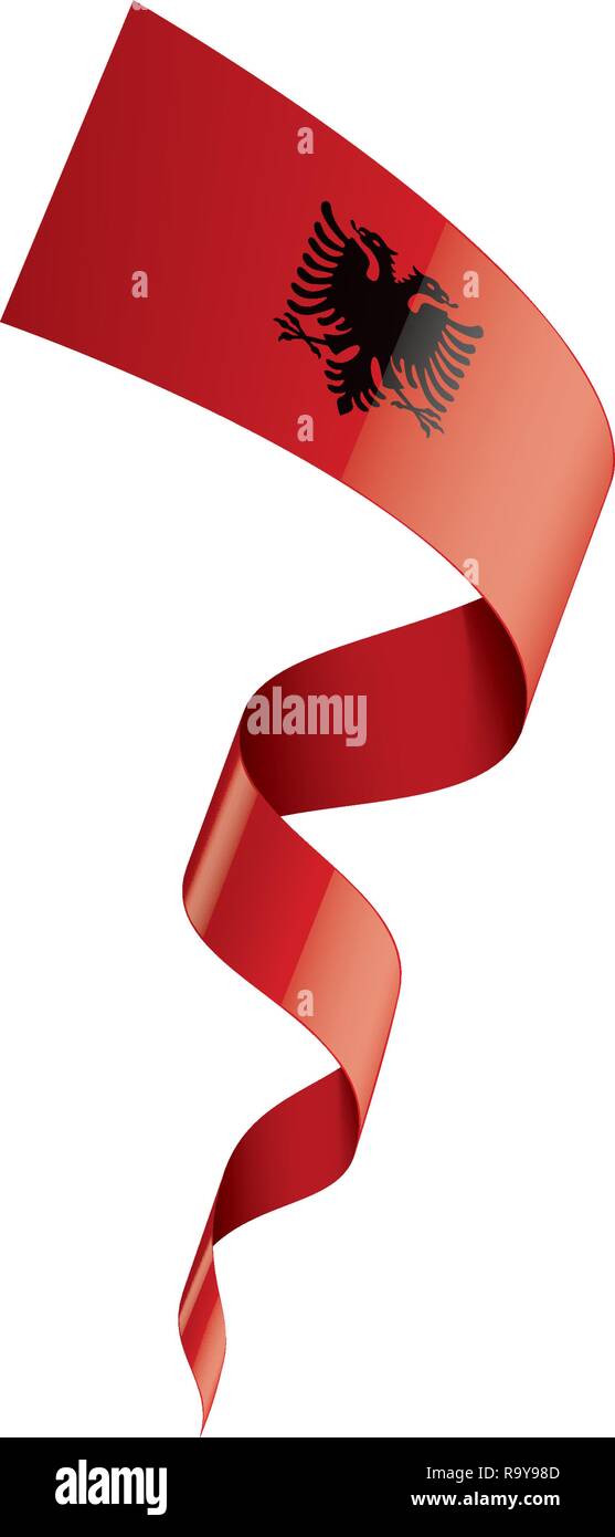 Albania flag, vector illustration on a white background Stock Vector ...