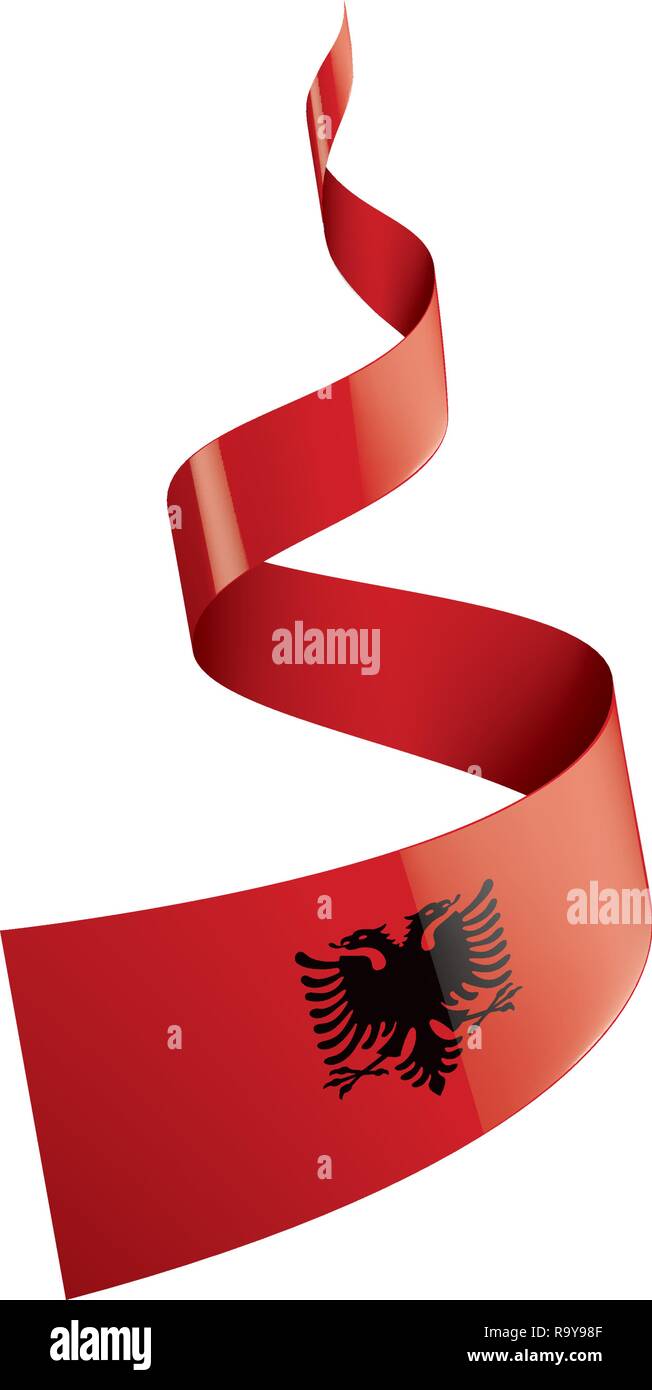 Albania flag, vector illustration on a white background Stock Vector ...