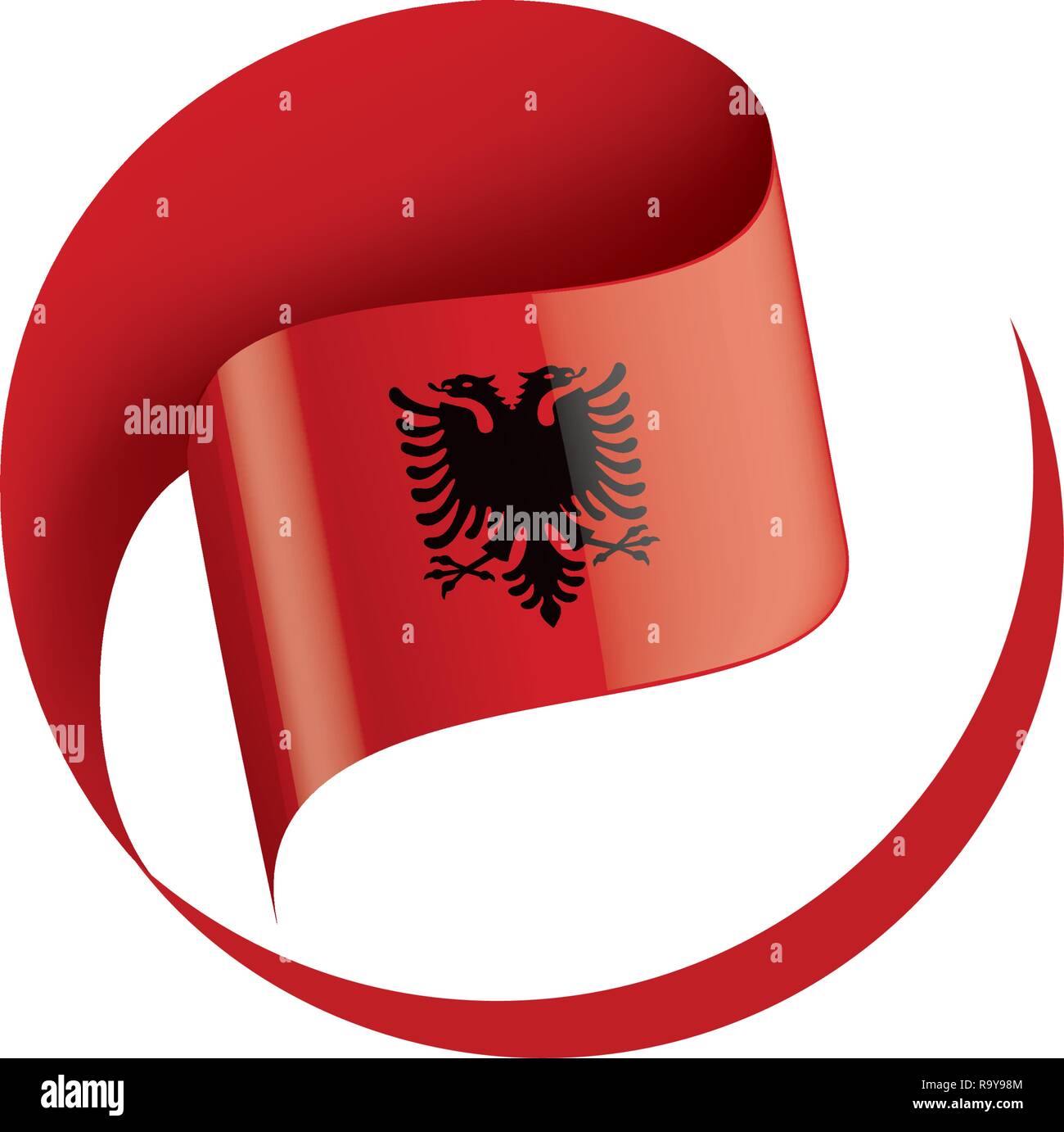 Albania flag, vector illustration on a white background Stock Vector ...