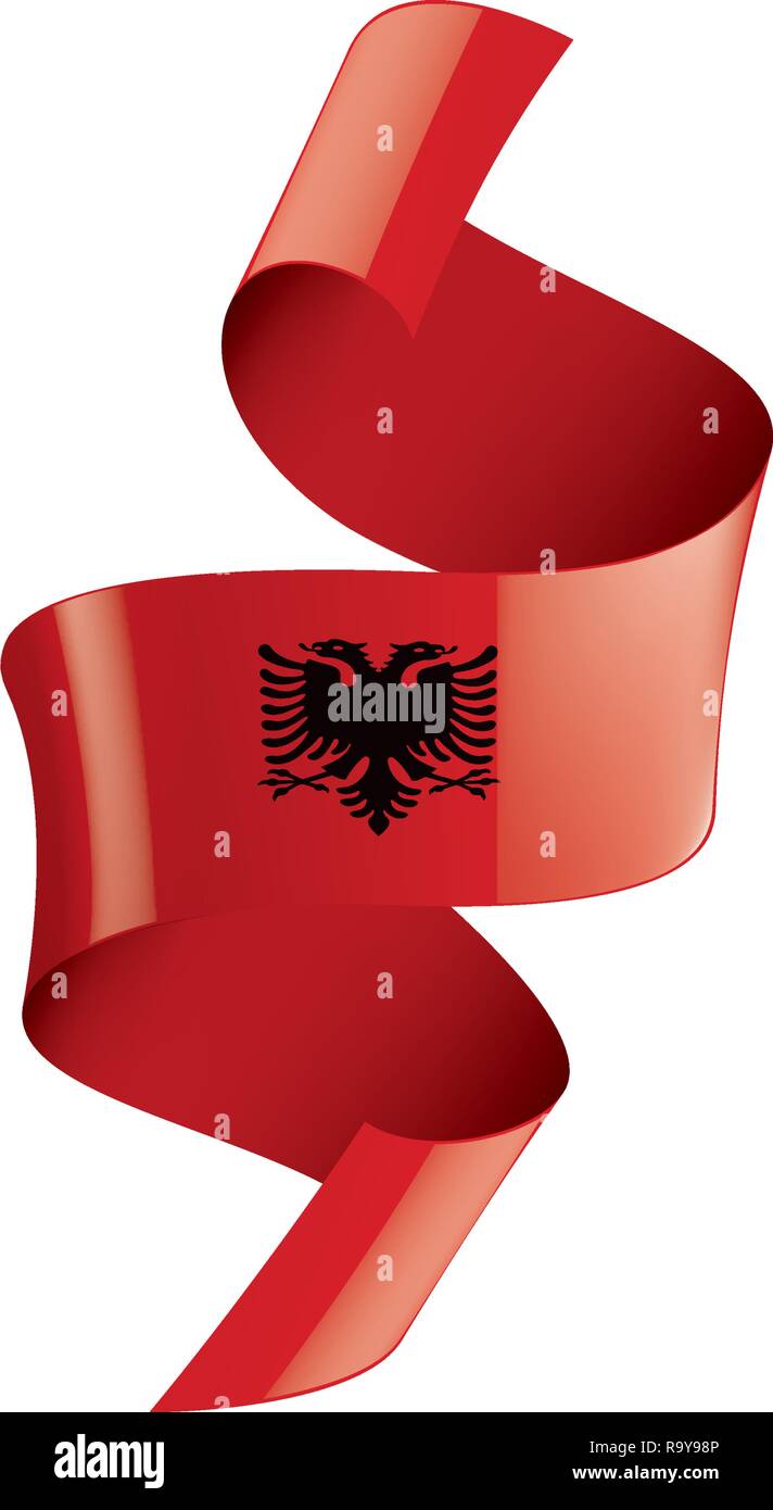 Albania flag, vector illustration on a white background Stock Vector ...