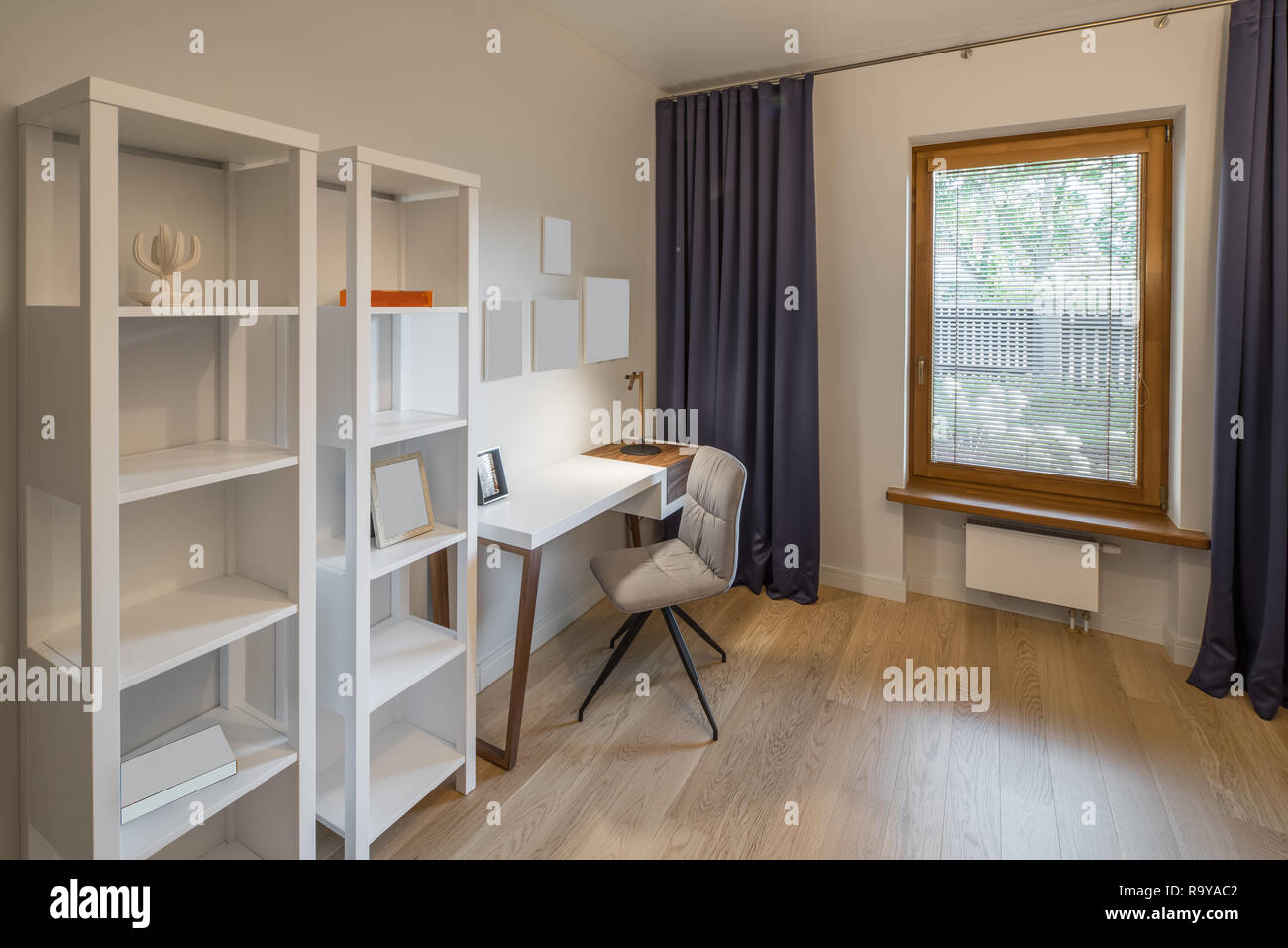 Cabinet, work room, work desk. Interior and design Stock Photo - Alamy