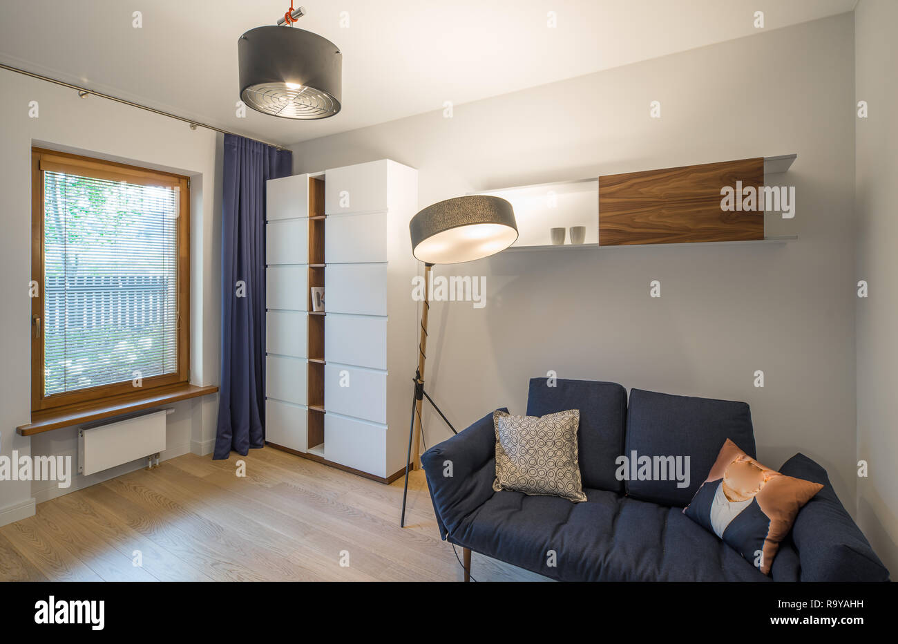 Cabinet, work room, work desk. Interior and design Stock Photo - Alamy