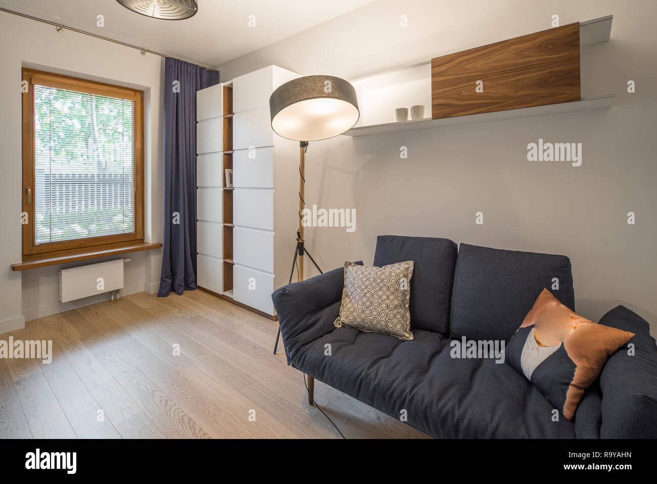Cabinet, work room, work desk. Interior and design Stock Photo - Alamy