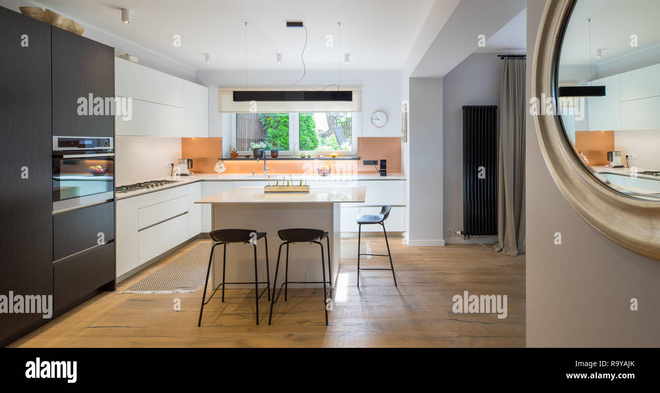 Kitchen in the house. Modern interior. Domestic things Stock Photo - Alamy