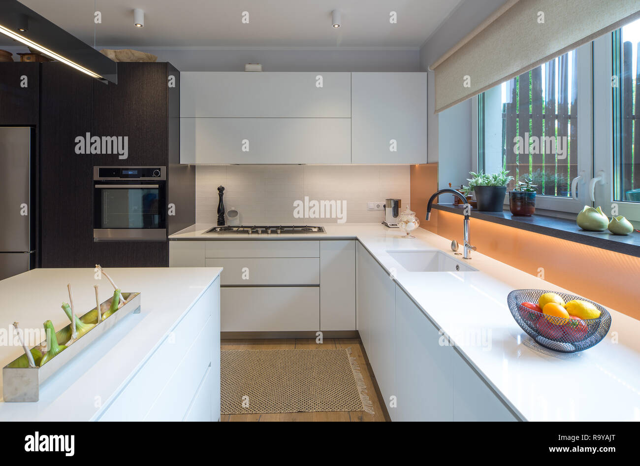 Kitchen in the house. Modern interior. Domestic things Stock Photo - Alamy