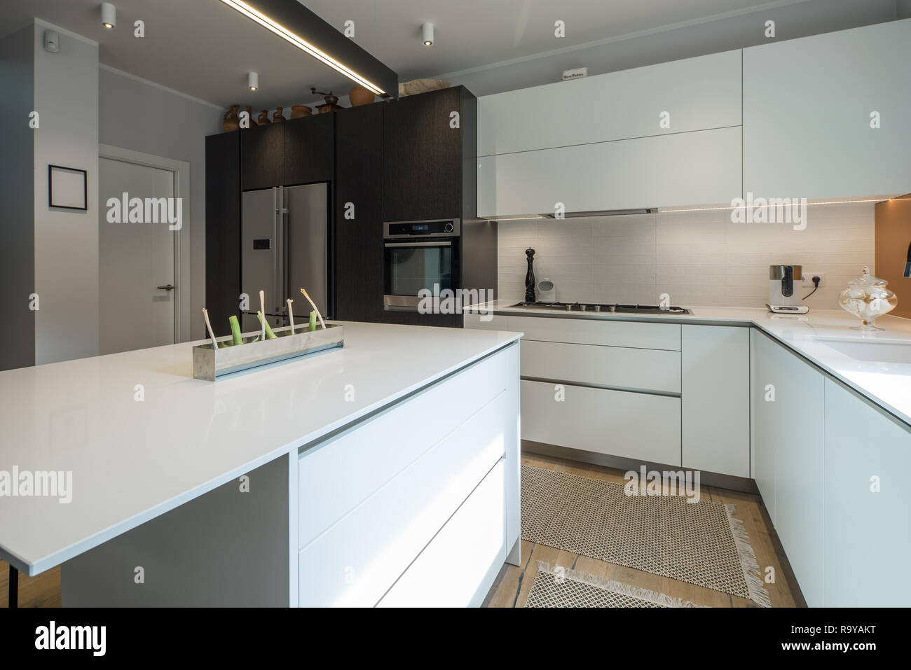 Kitchen in the house. Modern interior. Domestic things Stock Photo - Alamy