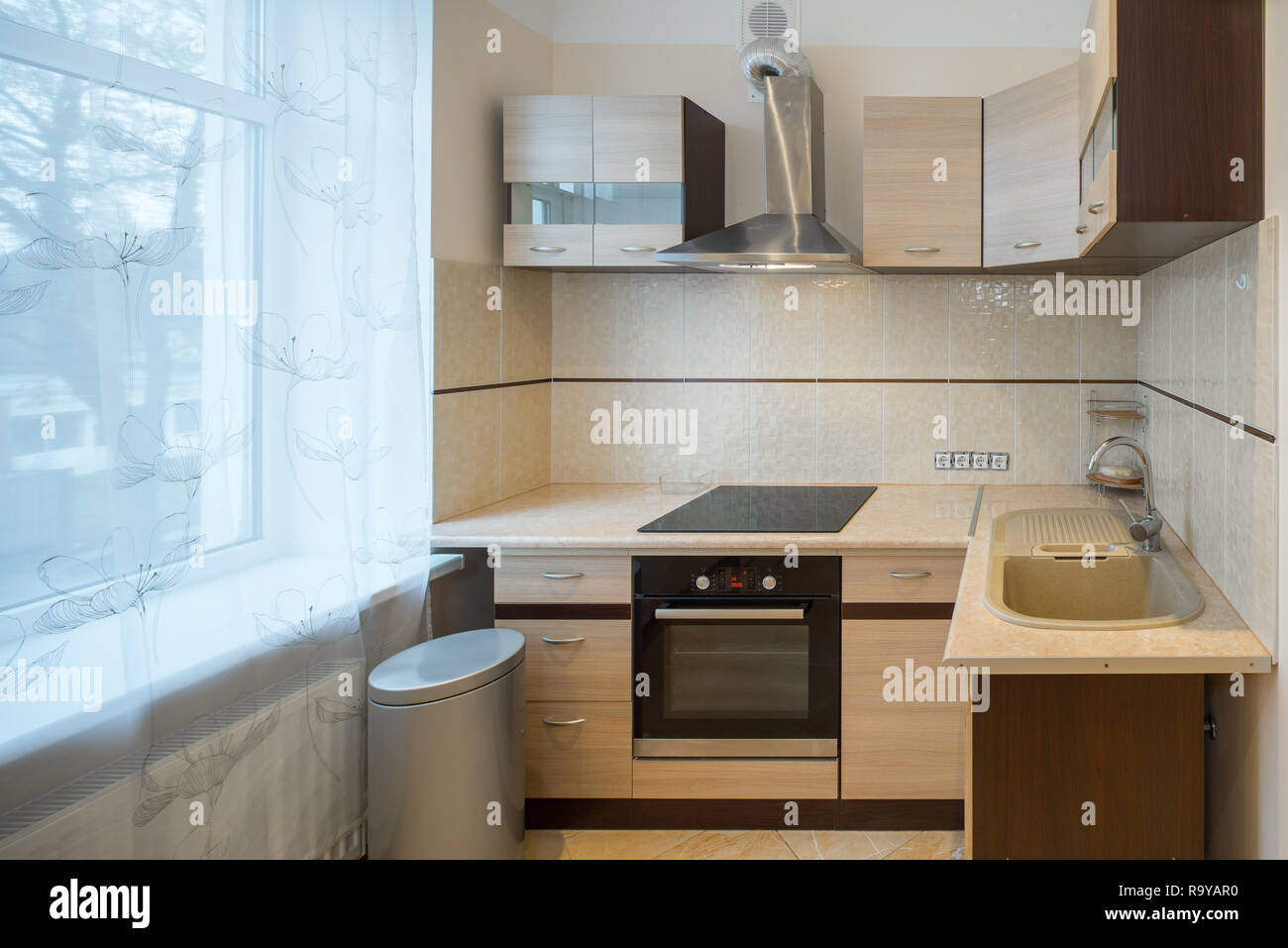 Kitchen in modern flat Stock Photo - Alamy