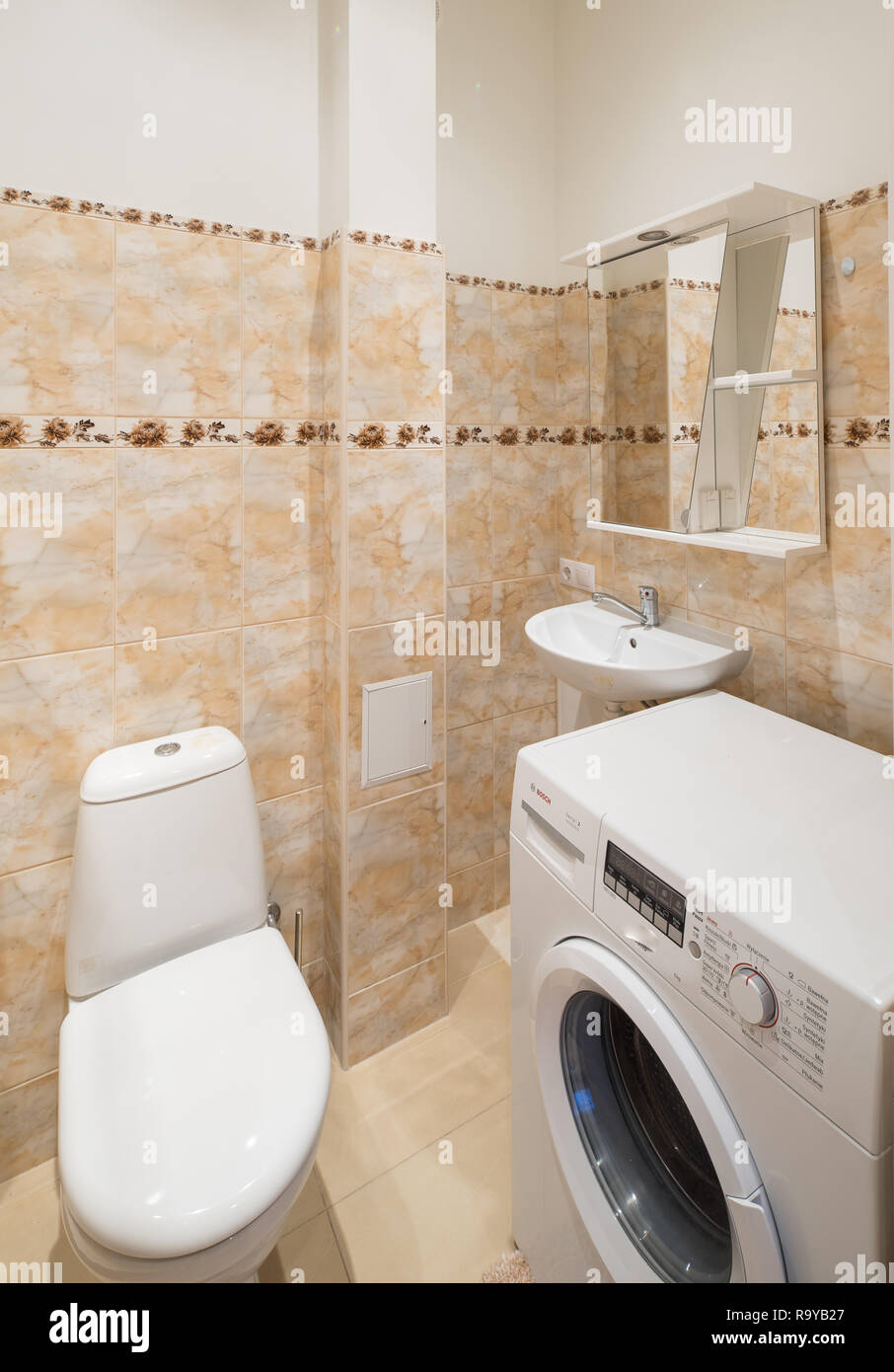 Bathroom, toilet, wc in small flat Stock Photo - Alamy
