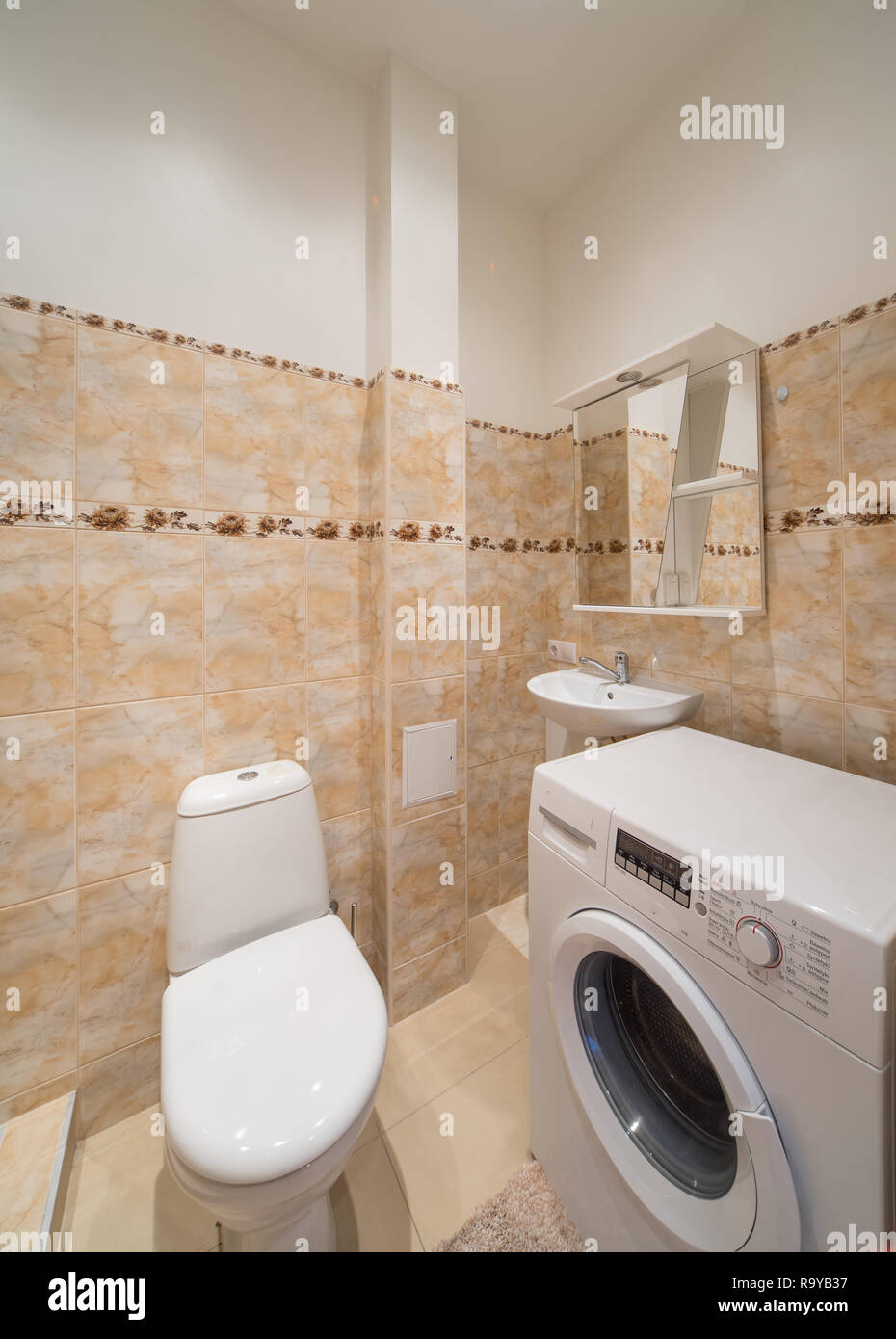 Bathroom, toilet, wc in small flat Stock Photo - Alamy