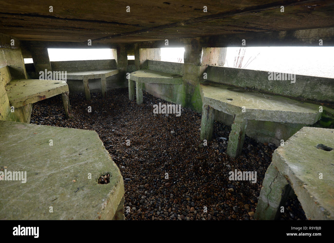 WWII defensive pillbox on Rye beach, East Sussex, UK Stock Photo - Alamy