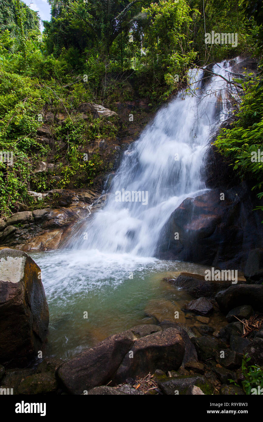 Tropical waterfall in the forest,Ton Chong Fa in khao lak Phangnga ...