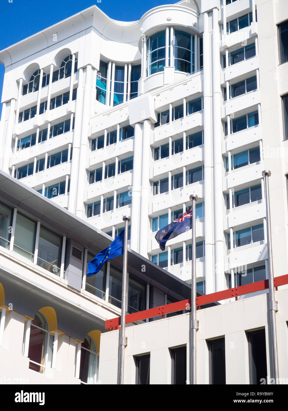 Embassy Flags In Wellington Stock Photo - Alamy