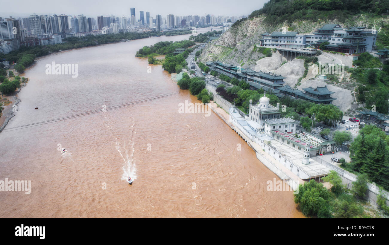 aerial photography of Lanzhou city Stock Photo - Alamy