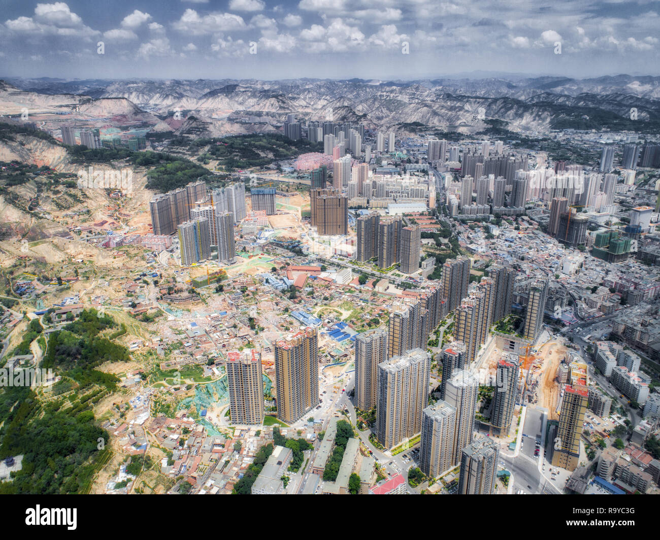 aerial photography of Lanzhou city Stock Photo - Alamy