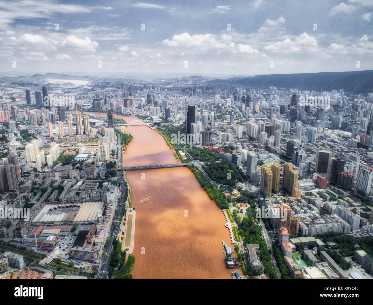 aerial photography of Lanzhou city Stock Photo - Alamy