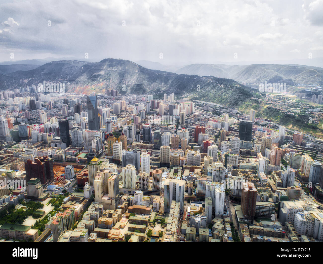 aerial photography of Lanzhou city Stock Photo - Alamy
