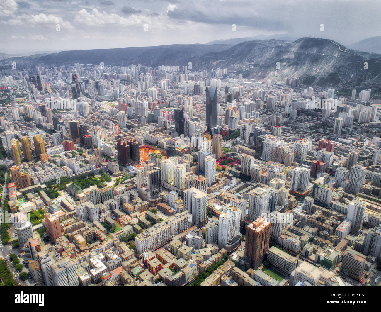 aerial photography of Lanzhou city Stock Photo - Alamy