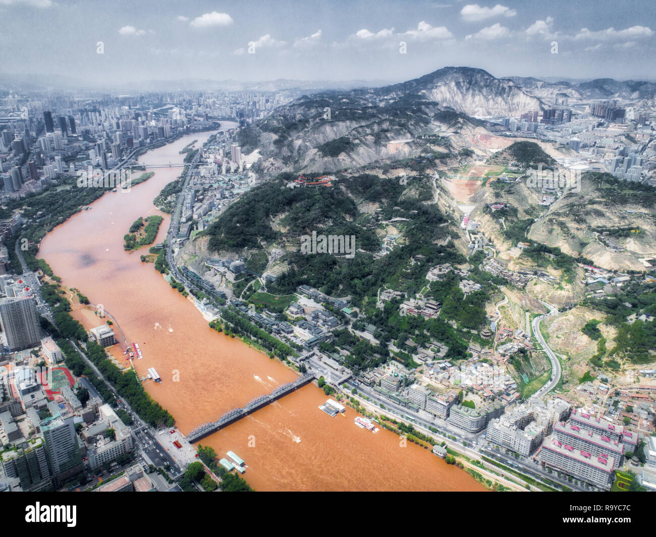 aerial photography of Lanzhou city Stock Photo - Alamy