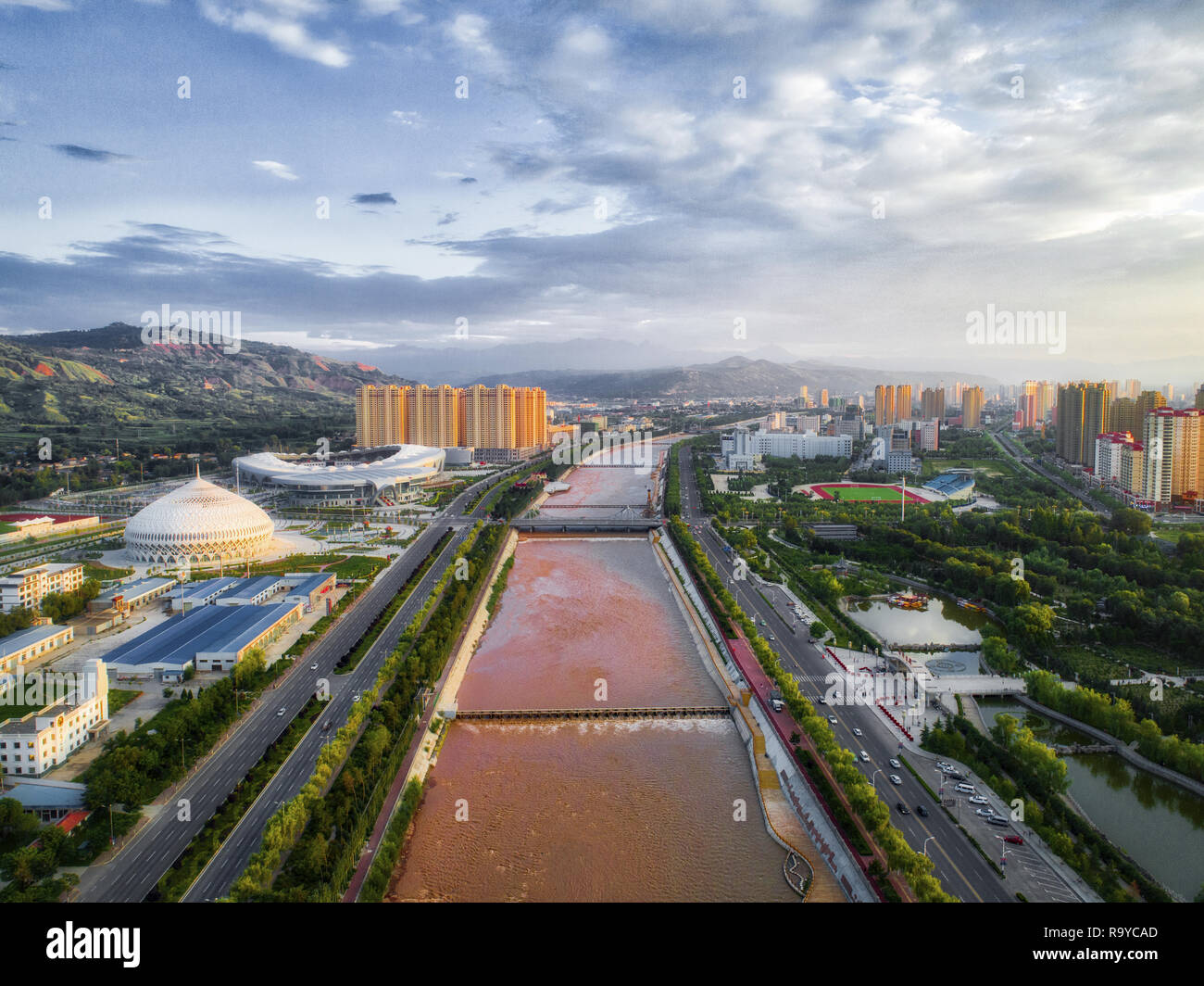 Aerial photography of linxia city hi-res stock photography and images ...