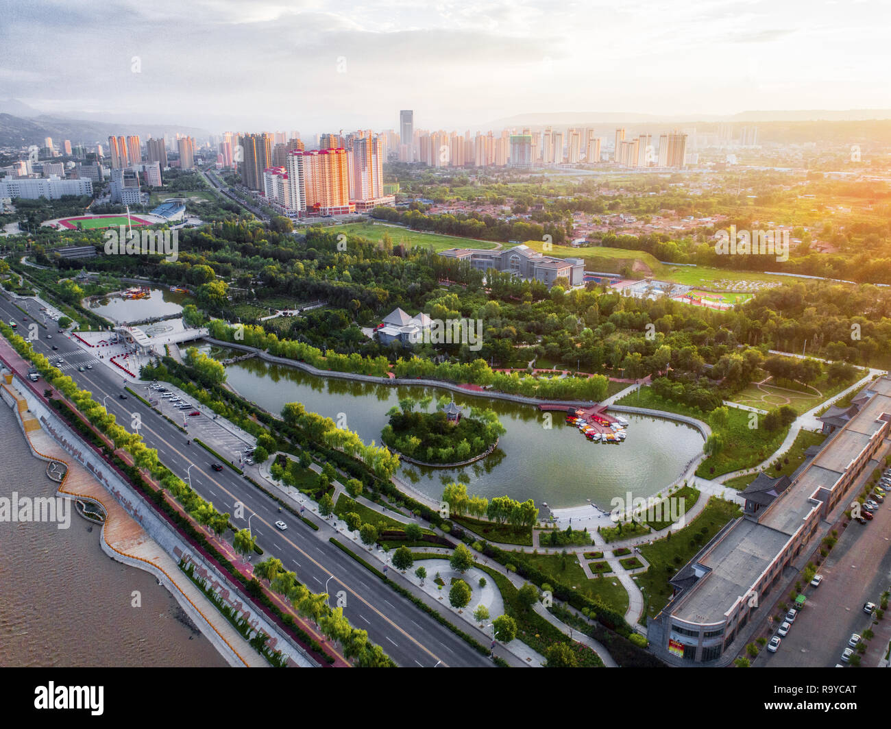 Aerial photography of linxia city hi-res stock photography and images ...