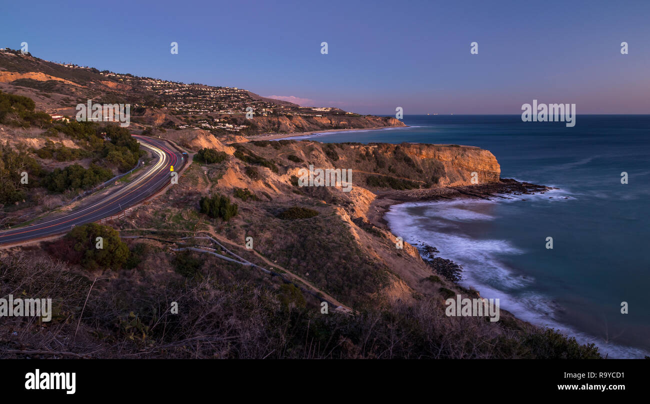 Long exposure photo of Inspiration Point cliff after sunset and light ...