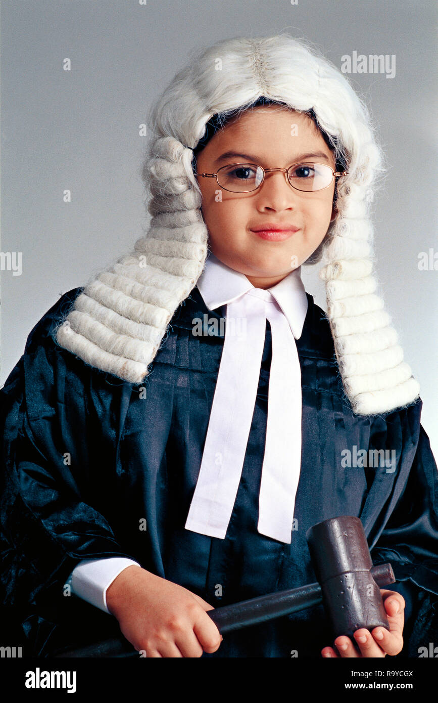 VDA1078 MR#499 Judge. Boy dressed as a judge holding the baton Stock ...