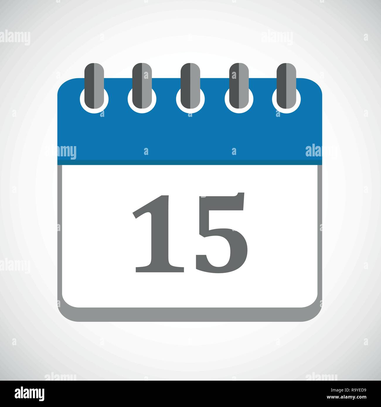 vector illustration of blue calendar 15 icon EPS10 Stock Vector Image ...
