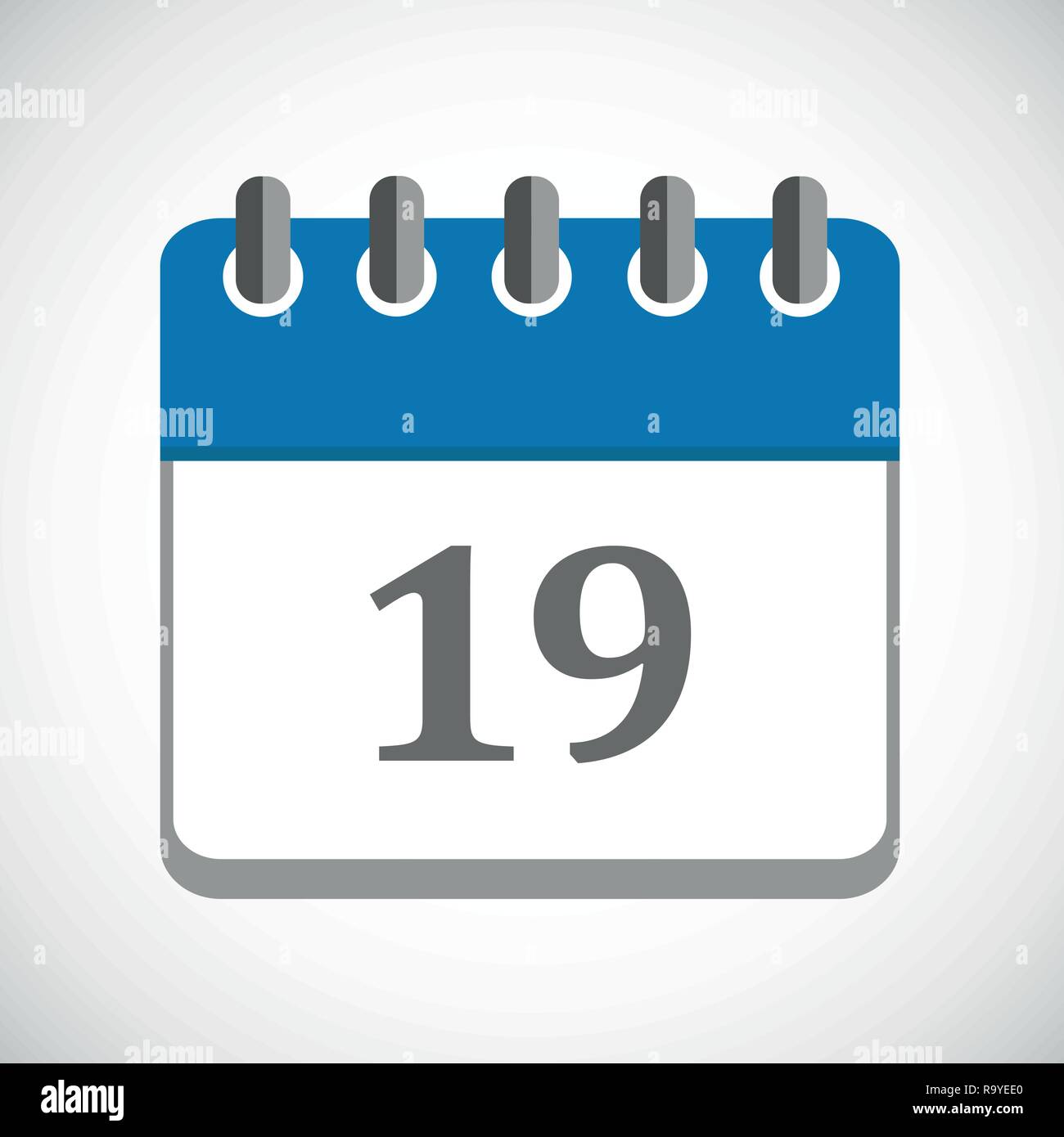 vector illustration of blue calendar 19 icon EPS10 Stock Vector Image ...