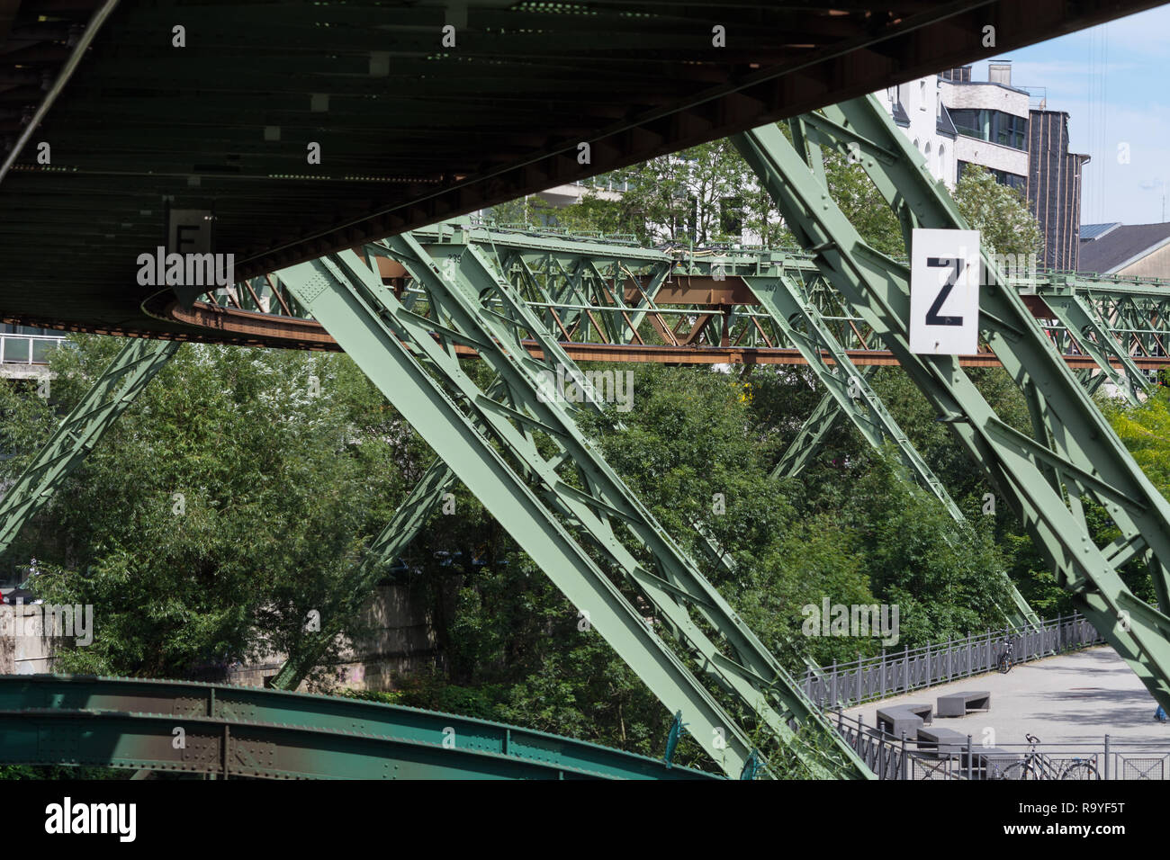The supporting framework of the Wuppertaler suspension railway consists ...