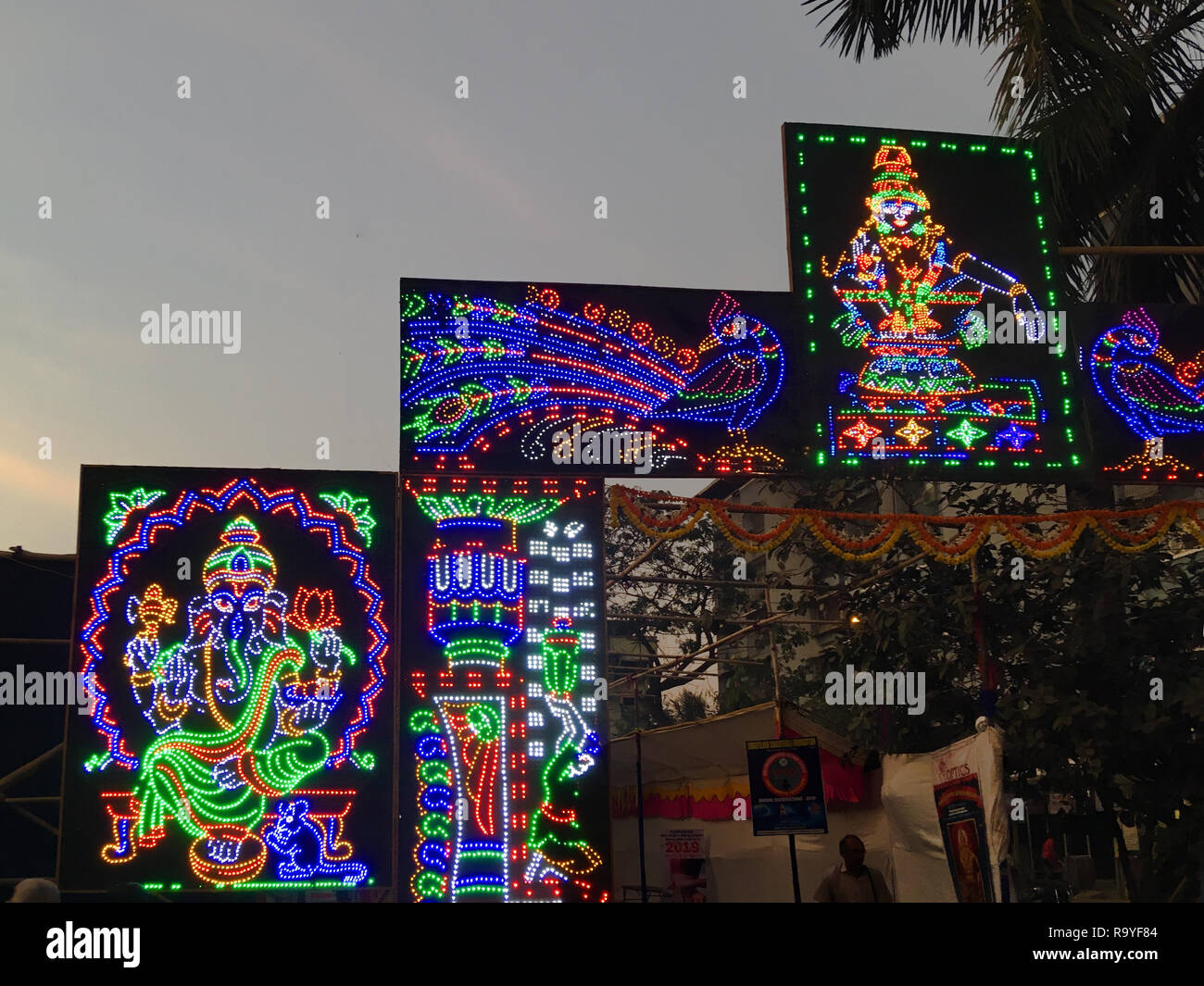 29-Dec-2018- LED light painting of hindu god Ganesh,Ayappa swami and ...