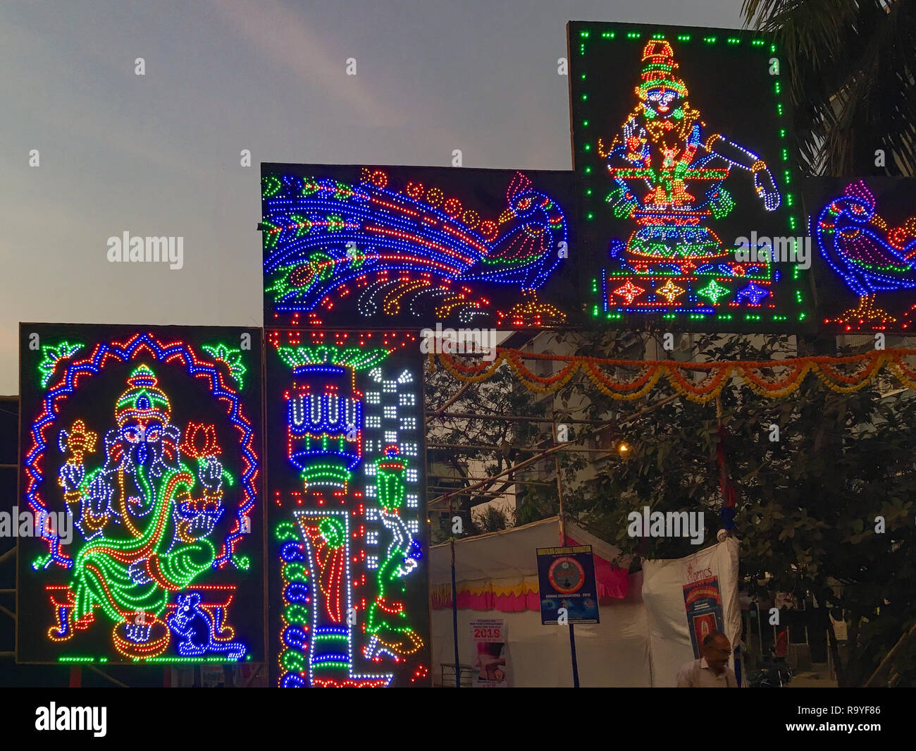 29-Dec-2018- LED light painting of hindu god Ganesh,Ayappa swami and ...