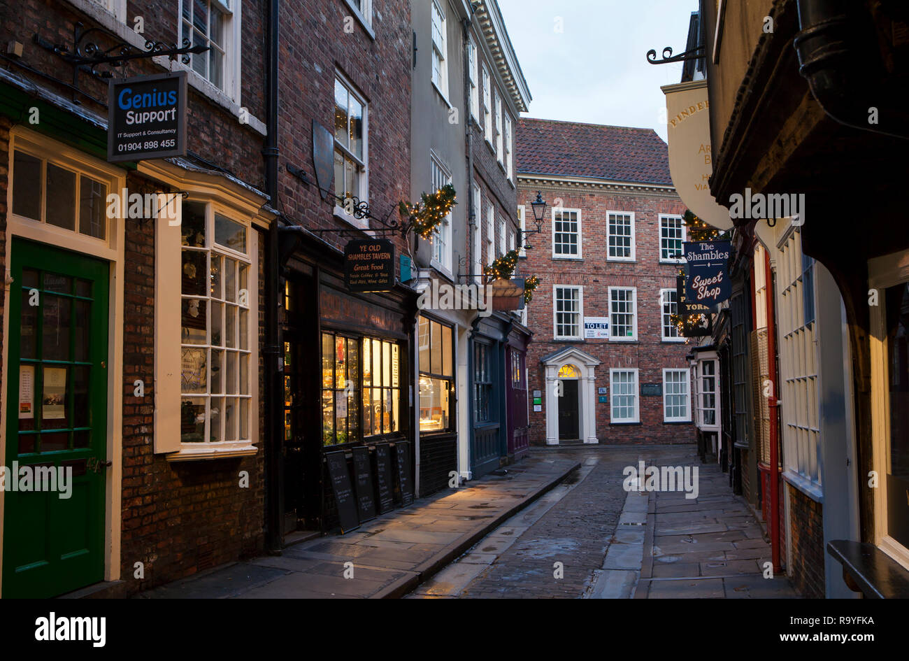 YORK, UNITED KINGDOM - 16th DECEMBER, 2018: The Shambles is one of the ...