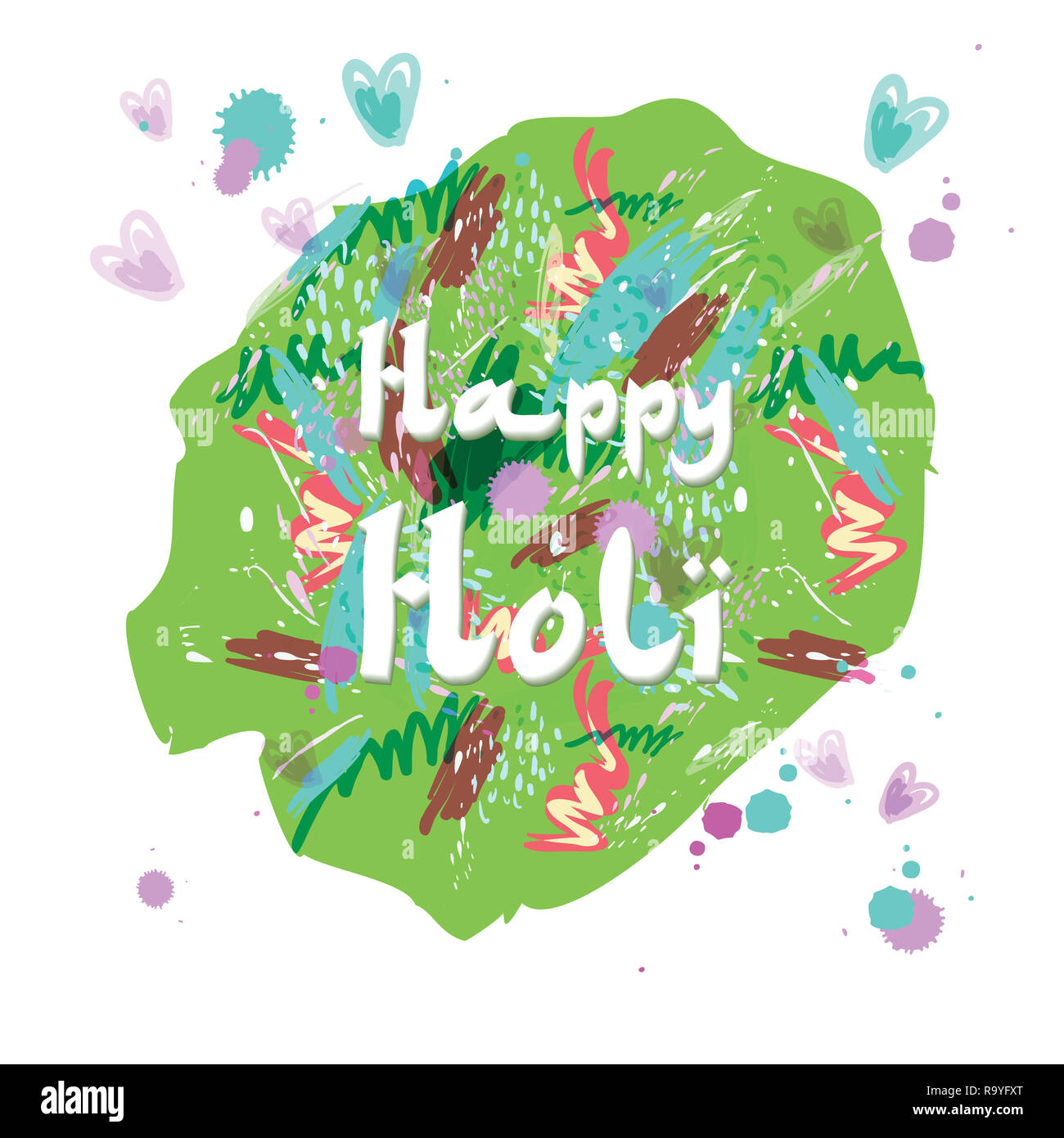 Abstract holiday background Happy Holi colors India. stained watercolor ...