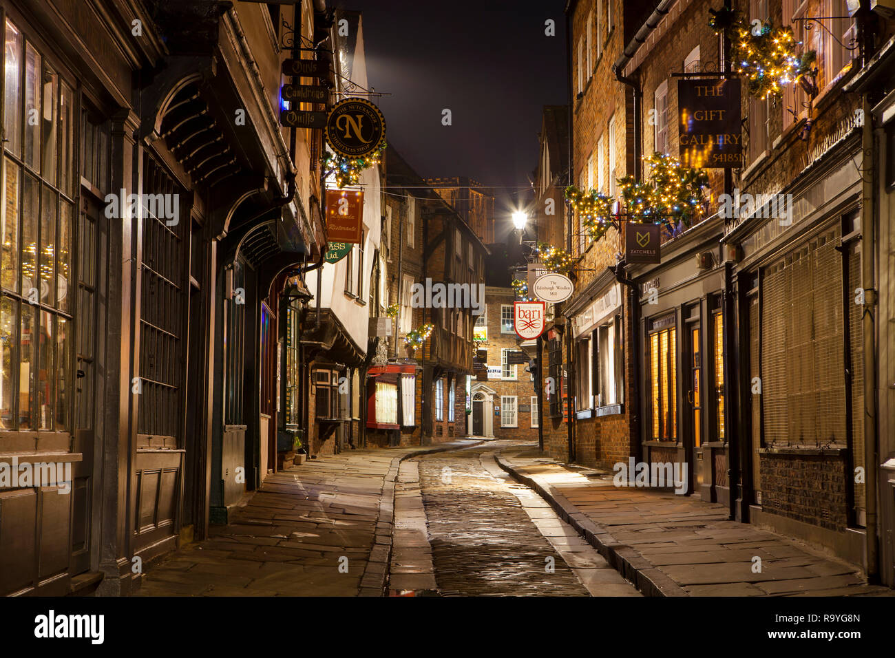 YORK, UNITED KINGDOM - 18th DECEMBER, 2018: The Shambles is one of the ...