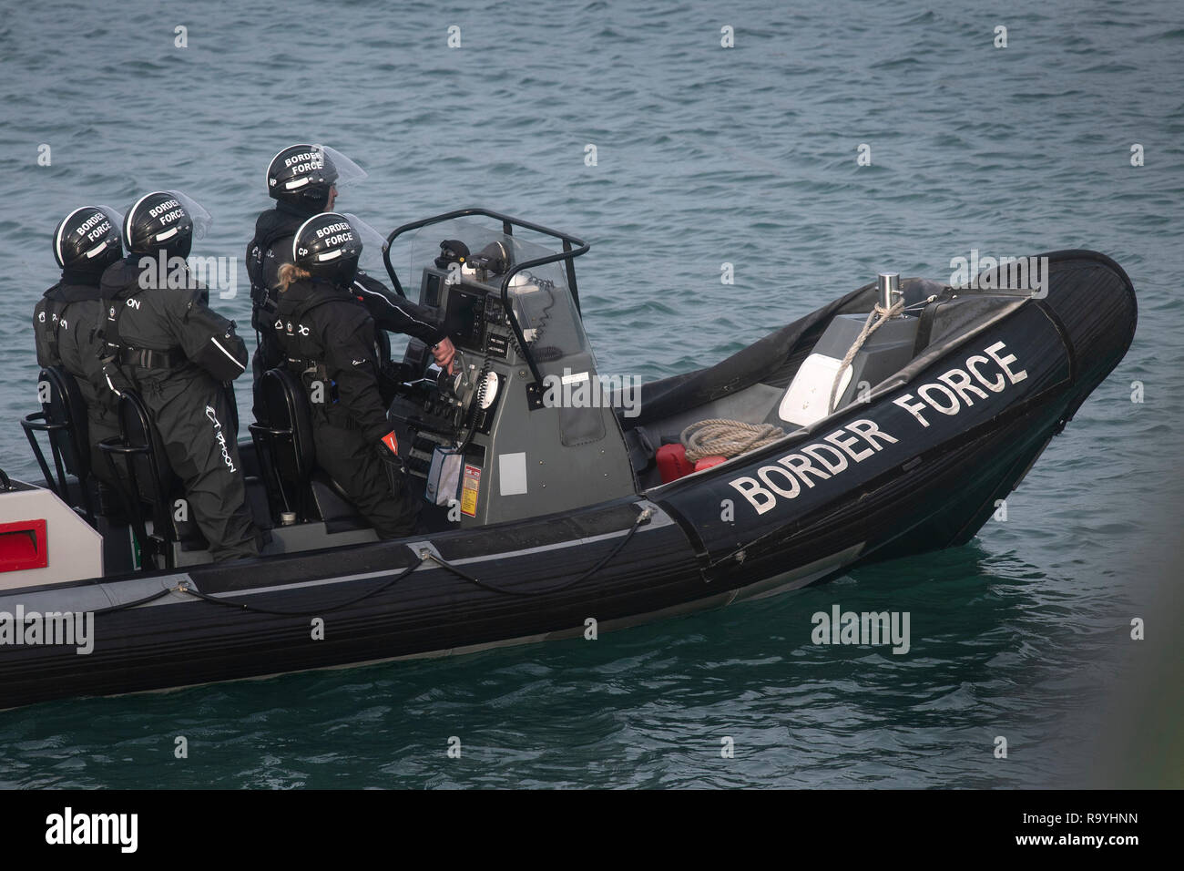 A Border Force RIB on patrol in Dover Harbour Stock Photo - Alamy