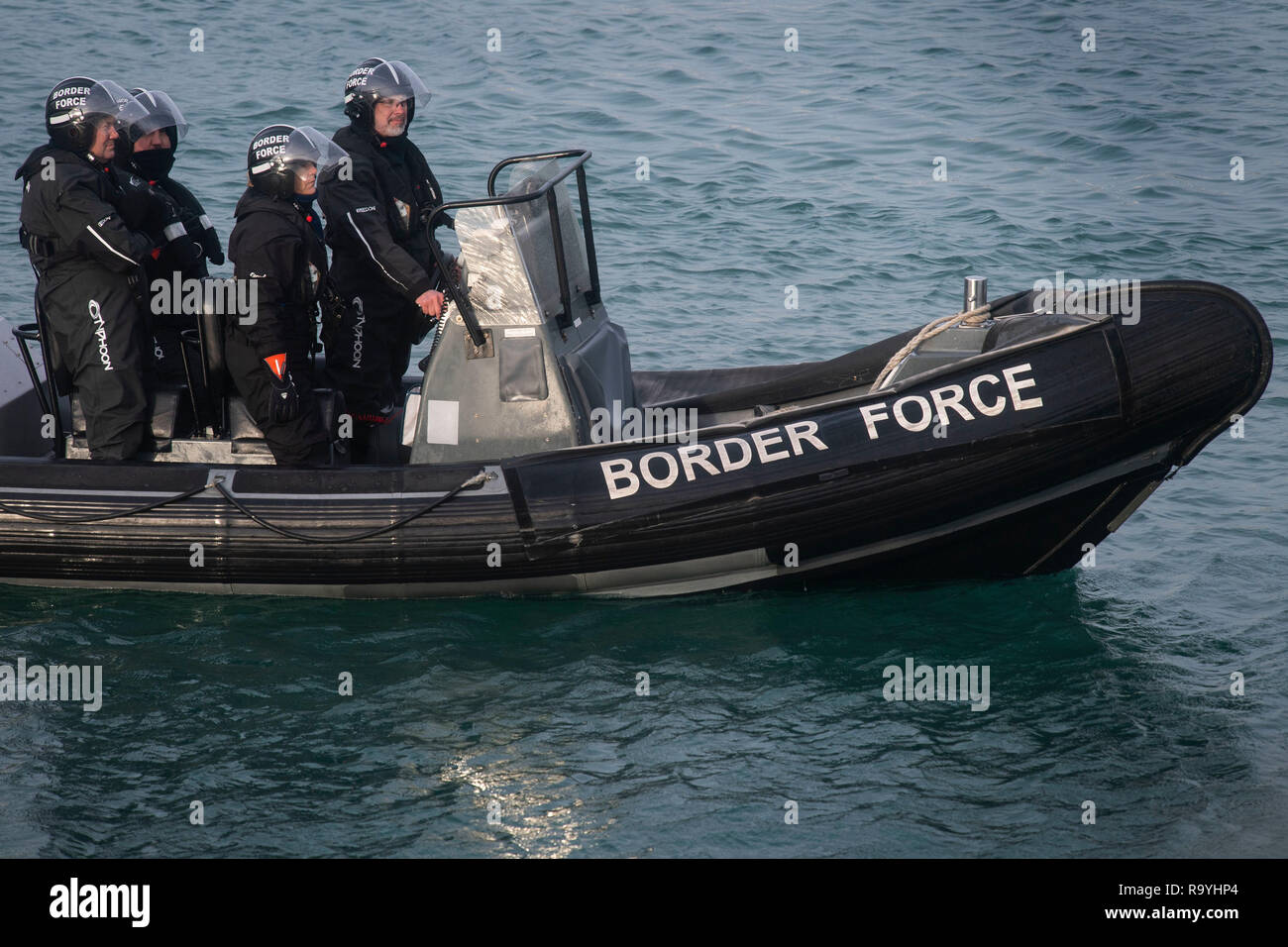 A Border Force RIB on patrol in Dover Harbour Stock Photo - Alamy